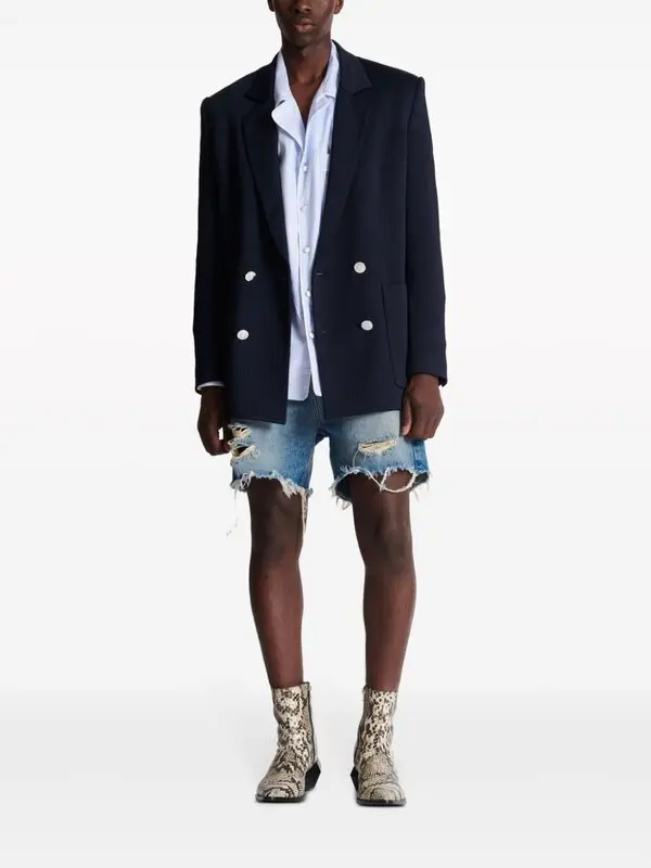 Balmain Logo-embroidered Denim Shorts