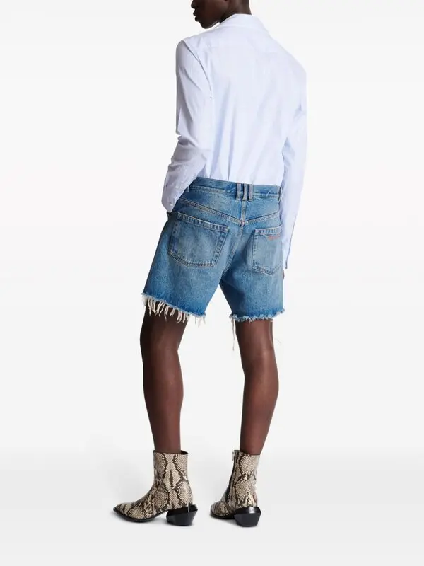 Balmain Logo-embroidered Denim Shorts