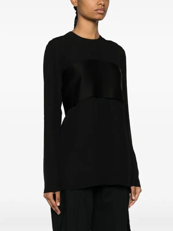 TOTEME Crepe-texture Long-sleeved Top - Black