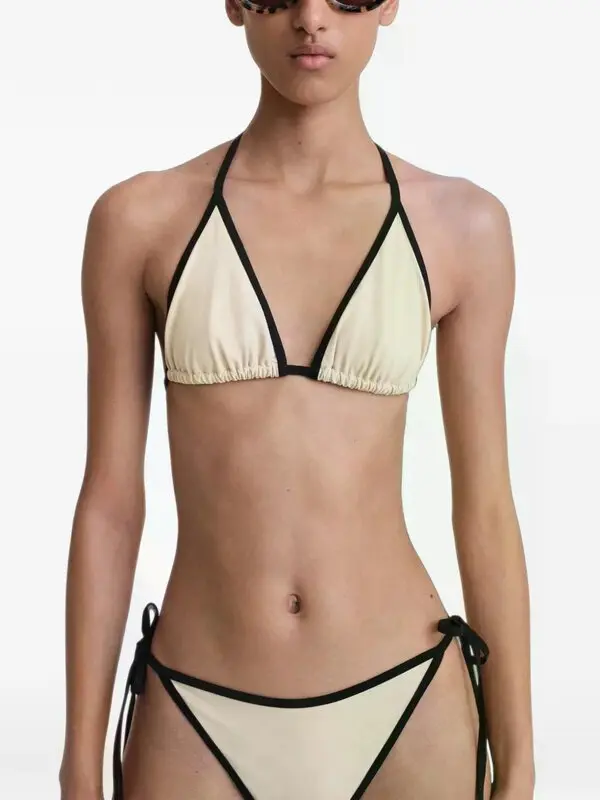 TOTEME Stripe Tie Bikini Top - Neutrals