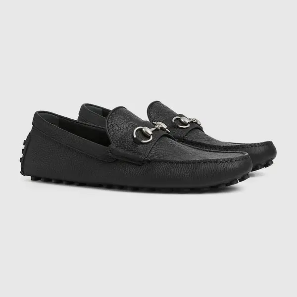 Gucci Horsebit Leather Drivers - Black