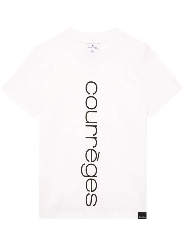 COURREGES Logo-print T-shirt - White