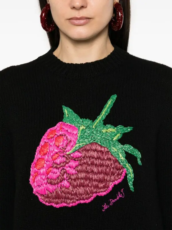 La DoubleJ Lampone Embroidered Jumper