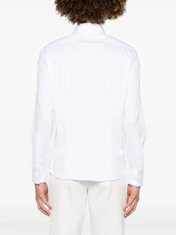 Brunello Cucinelli Spread-collar Cotton Shirt - White