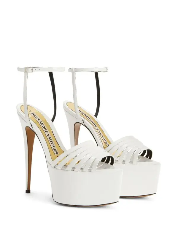 Alexandre Vauthier Leather Platform Sandals - White