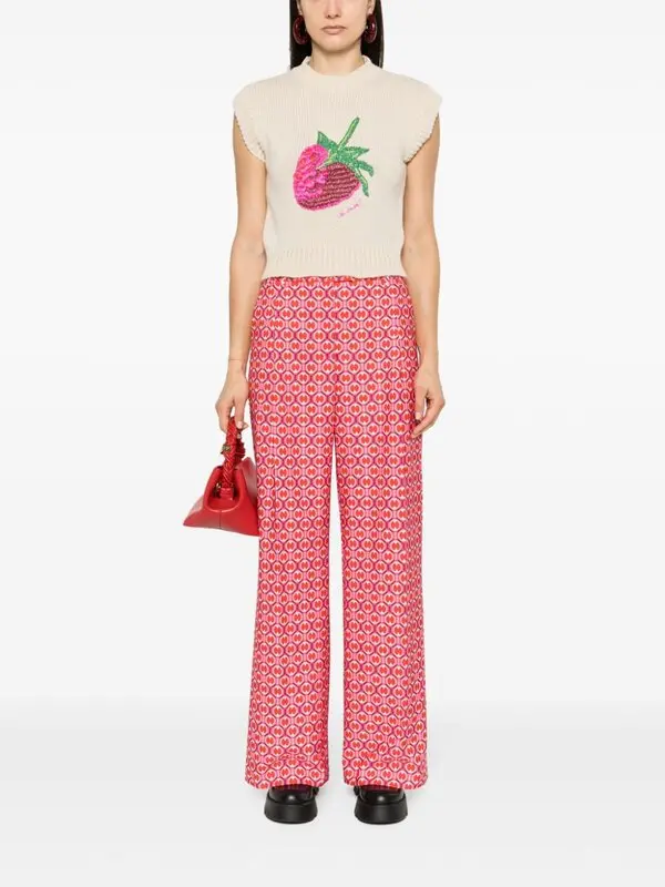 La DoubleJ Lampone Embroidered Knitted Vest