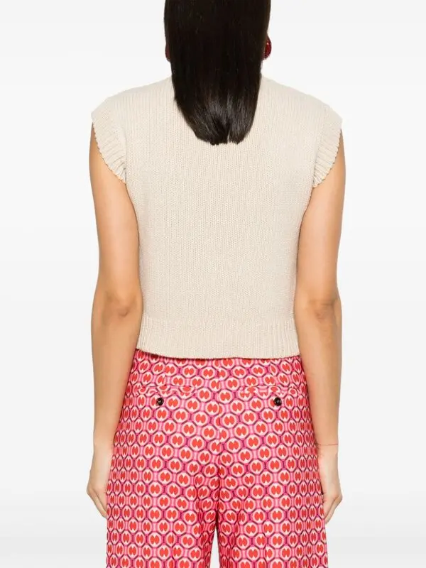 La DoubleJ Lampone Embroidered Knitted Vest