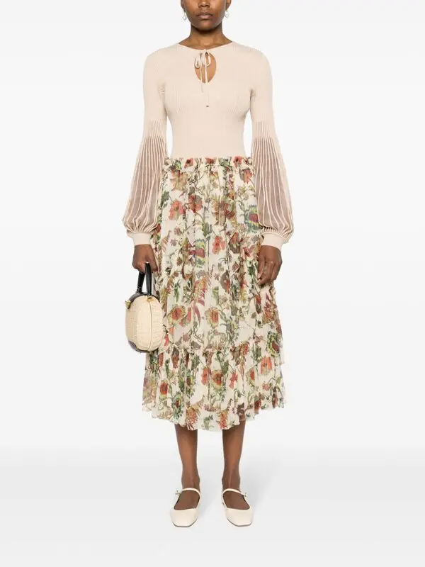 Ulla Johnson Freesia Tiered Silk Skirt