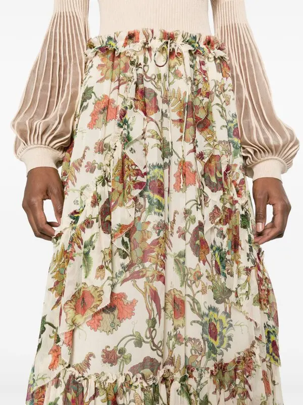 Ulla Johnson Freesia Tiered Silk Skirt