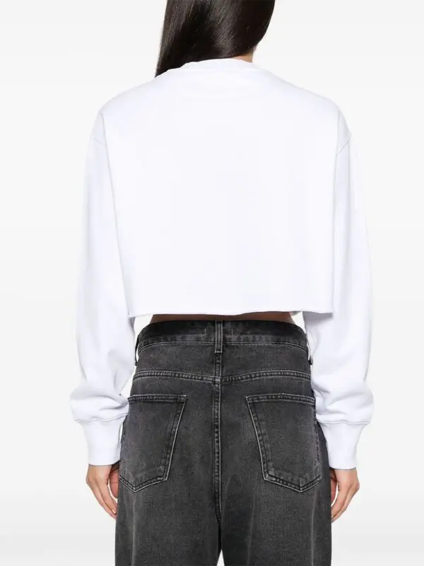 Stella McCartney S-wave Cropped Sweatshirt - White