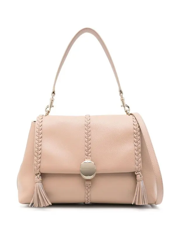 Chloé Medium Penelope Leather Shoulder Bag - Neutrals