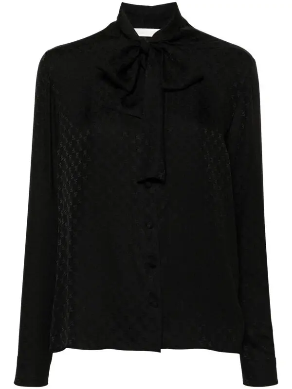 Palm Angels Monogram-jacquard Silk Blouse