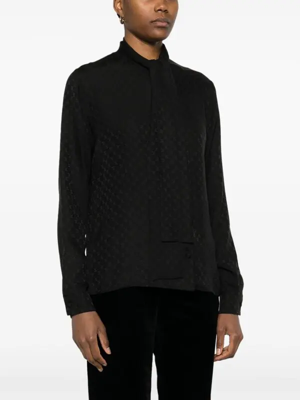 Palm Angels Monogram-jacquard Silk Blouse