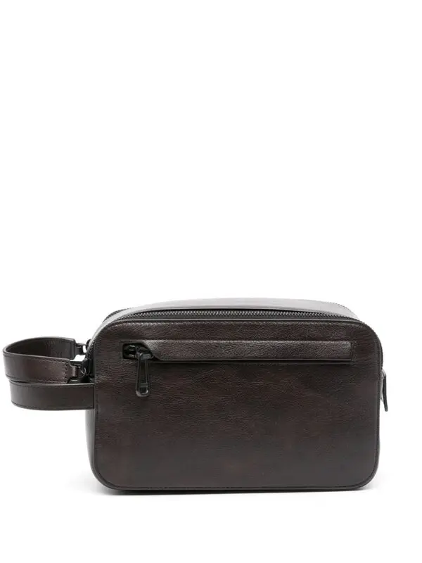 Mulberry Double-zip Leather Wash Bag - Brown