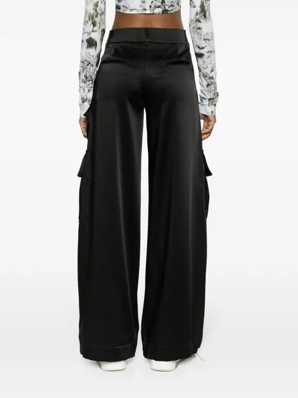 Off-White Satin Cargo Trousers - Black