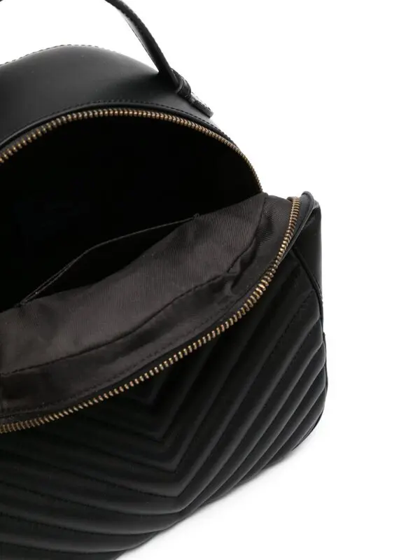 Pinko Love Chevron Leather Backpack - Black
