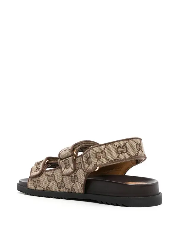 Gucci Gg Supreme Canvas Sandals - Brown | Editorialist