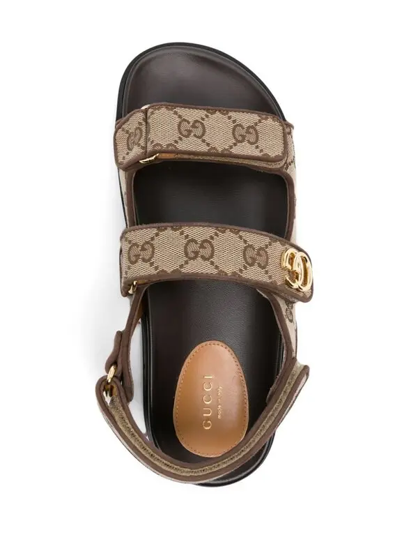 Gucci Gg Supreme Canvas Sandals - Brown | Editorialist