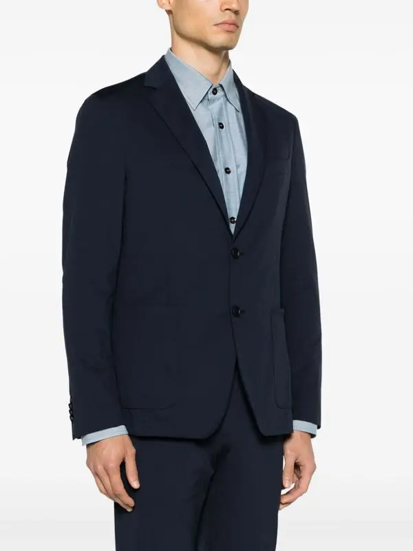 BOSS Notched-lapels Single-breasted Blazer - Blue