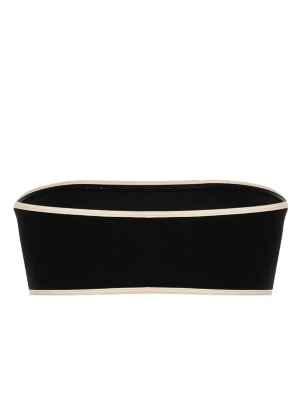 TOTEME Striped-edge Bikini Top - Black