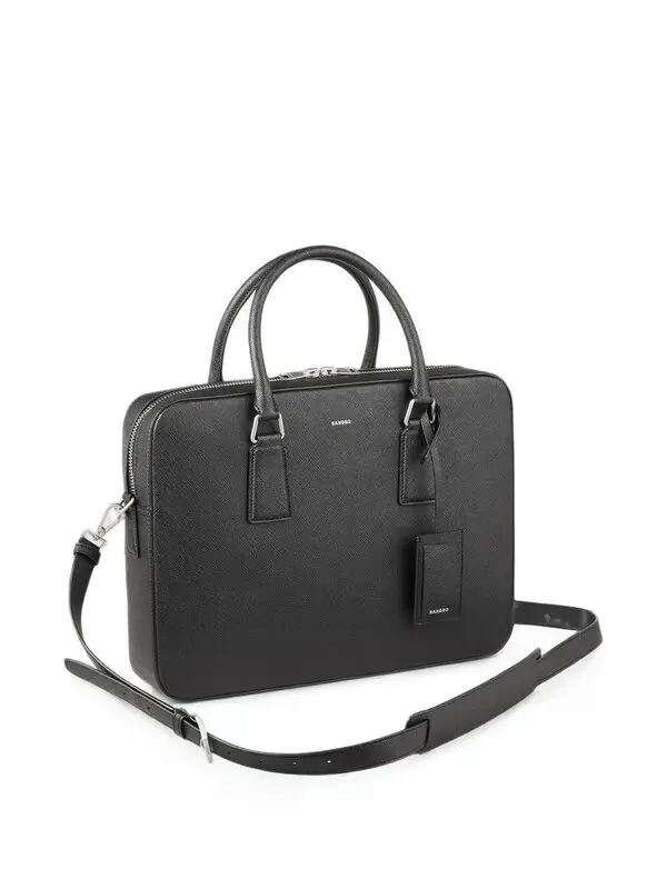Sandro Saffiano Leather Briefcase - Black