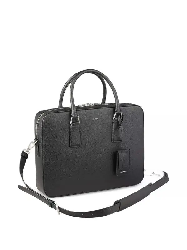 Sandro Saffiano Leather Briefcase - Black