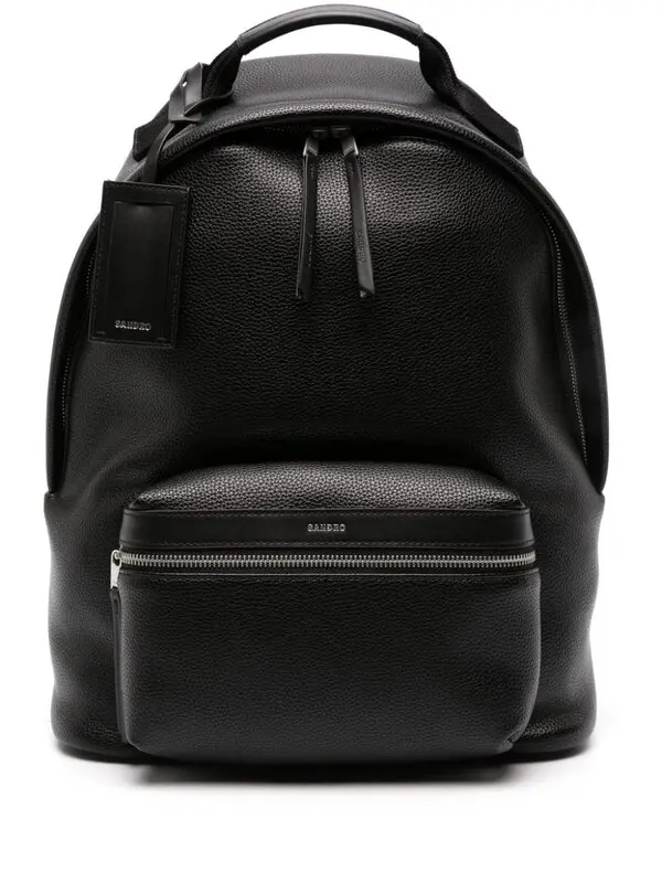 Sandro Logo-stamp Top-handle Backpack - Black