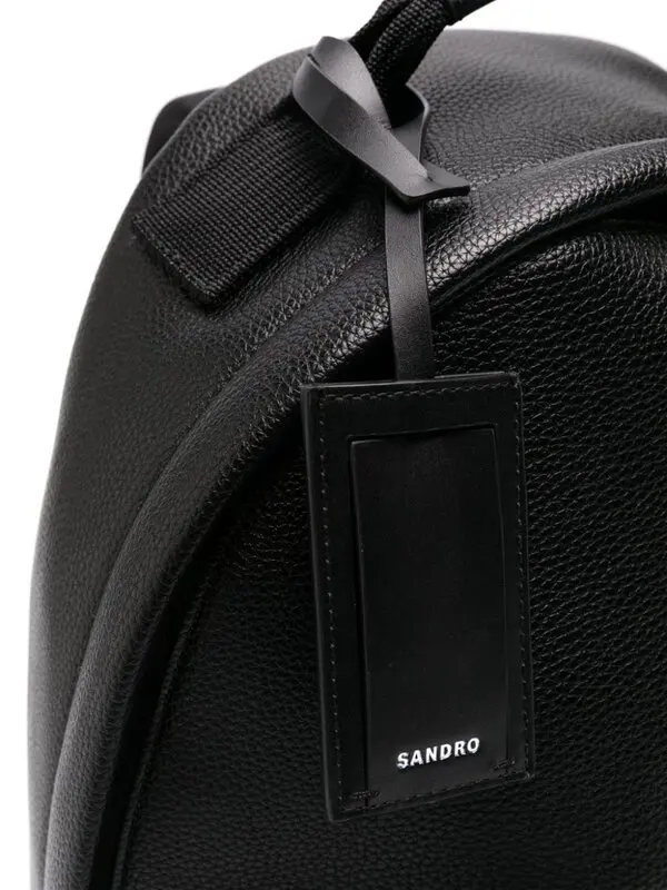 Sandro Coated Canvas Backpack - Black