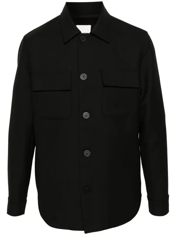 Sandro Button-up Overshirt - Black
