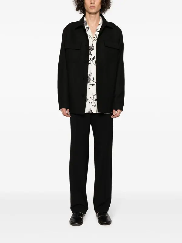 Sandro Button-up Overshirt - Black