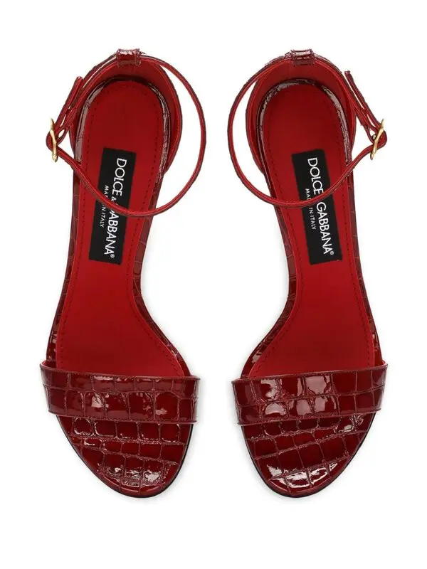 Dolce & Gabbana Dg-heel Leather Sandals - Red