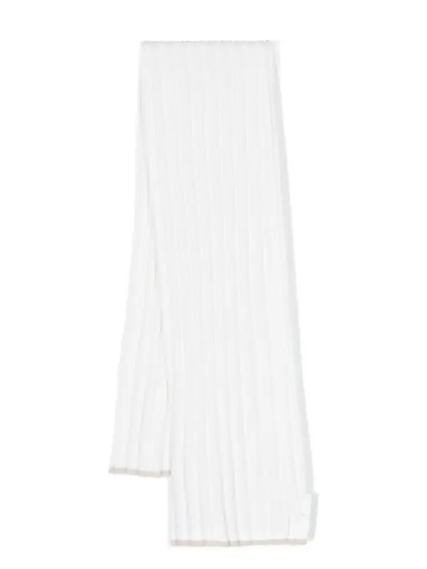 Brunello Cucinelli Ribbed Cashmere Scarf - Neutrals