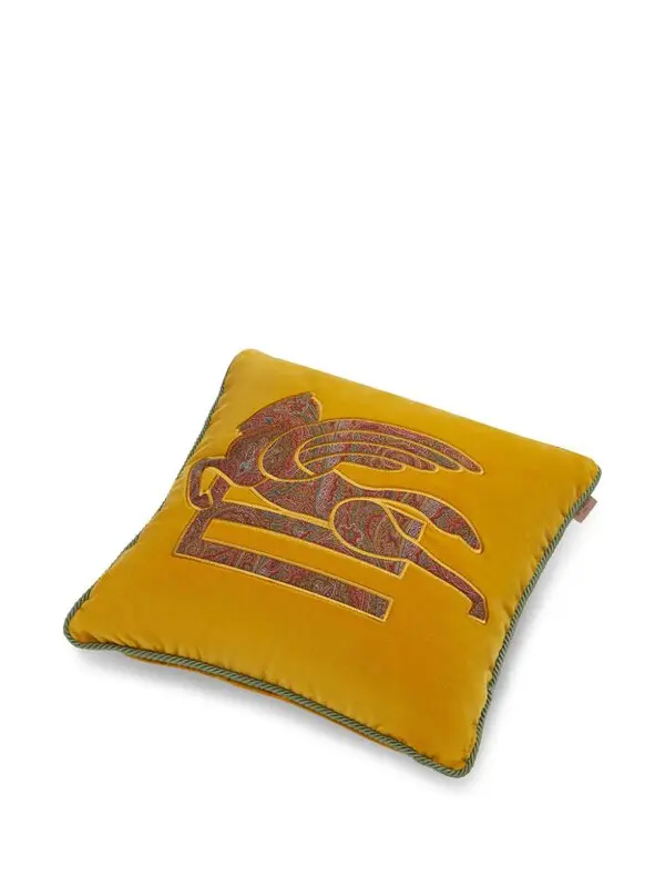 Etro Pegaso-embroidered Paisley-jacquard Cushion - Yellow