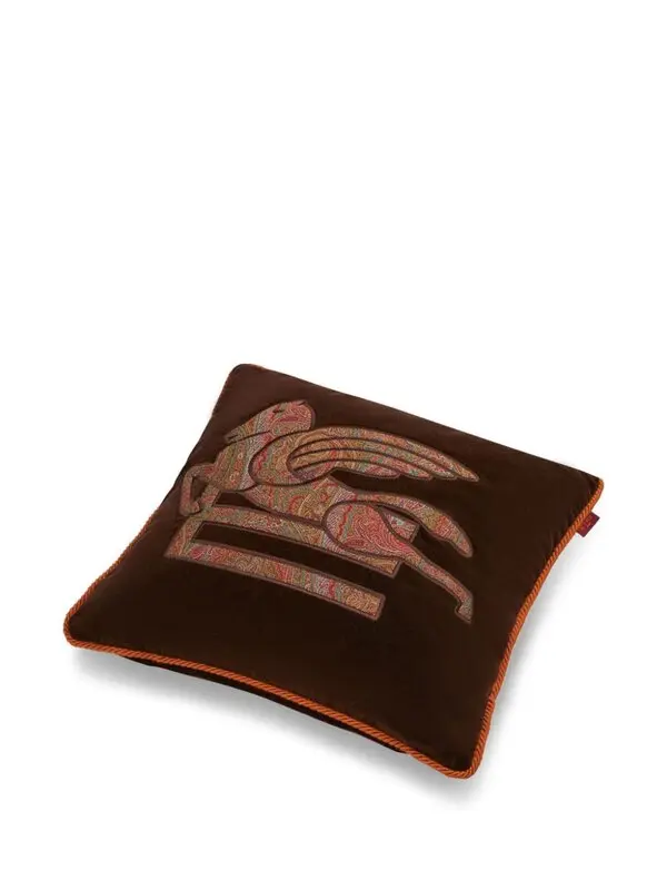Etro Pegaso-embroidered Velvet Cushion
