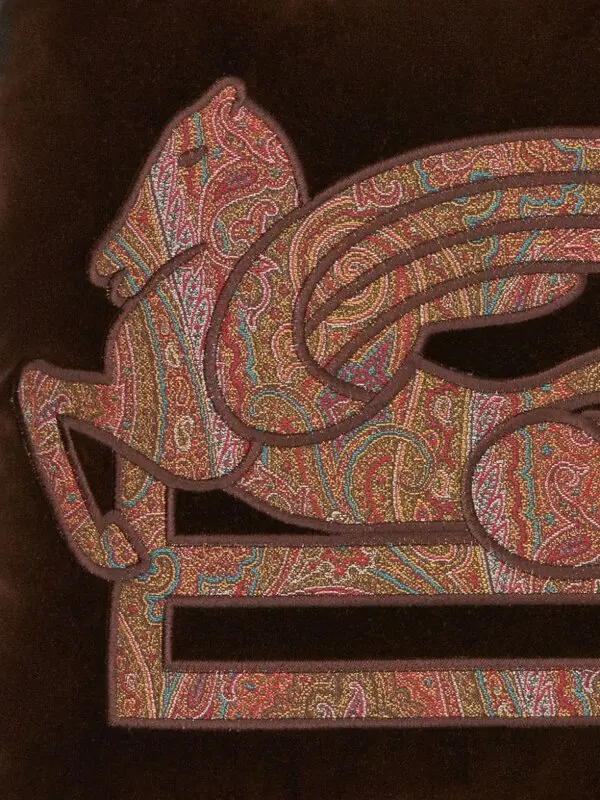 Etro Pegaso-embroidered Velvet Cushion