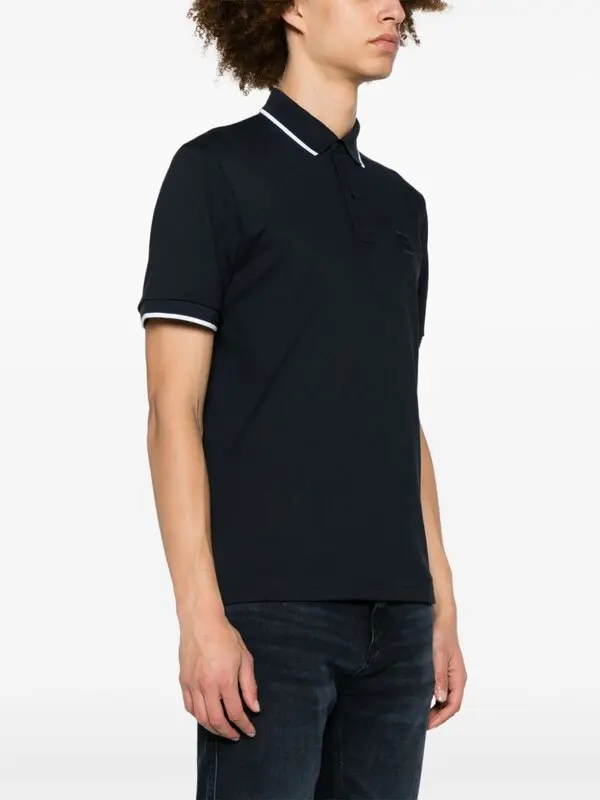 BOSS Logo-patch Slim-fit Polo Shirt In Stretch Cotton