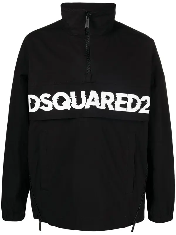 Dsquared2 Logo-print Poplin Half-zip Jacket