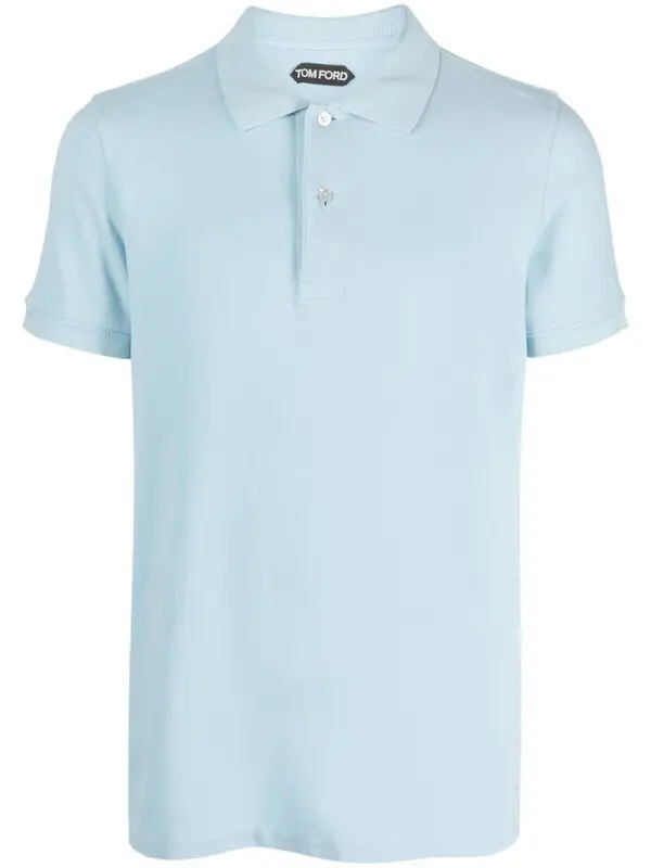 TOM FORD Cotton Piqué Polo Shirt - Blue