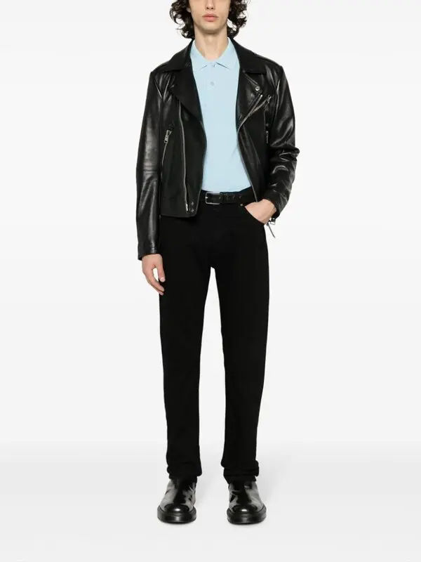 TOM FORD Cotton Piqué Polo Shirt - Blue