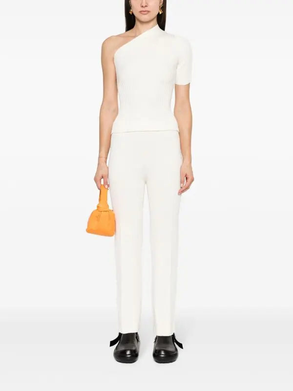 AERON Straight-leg Rib-knit Trousers