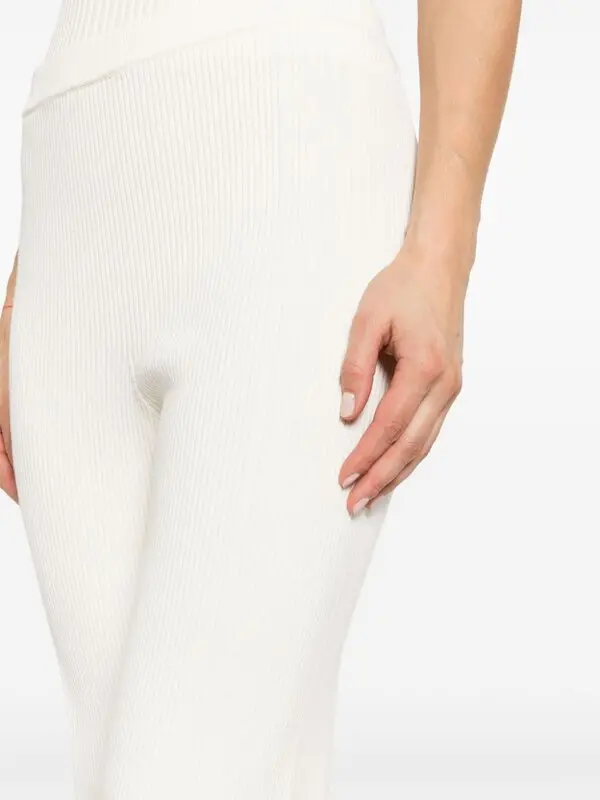 AERON Straight-leg Rib-knit Trousers