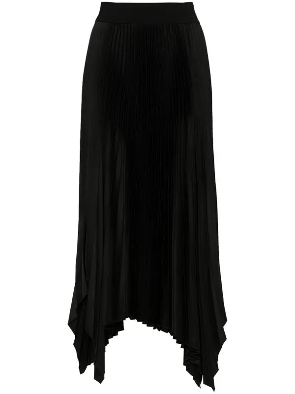 JOSEPH Ade Asymmetric Plissé Skirt - Black
