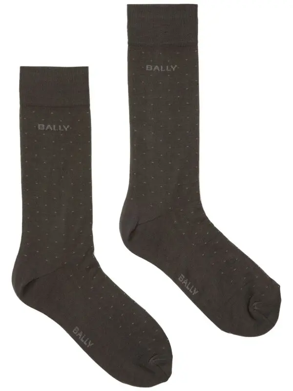 Bally Dot-intarsia Ankle Socks - Grey