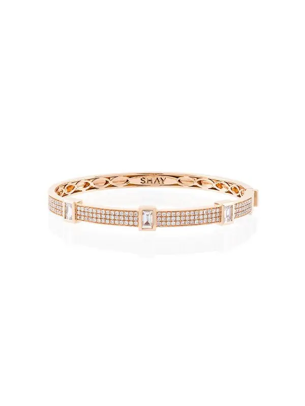 Shay Baguette Diamond Band Bracelet - Metallic