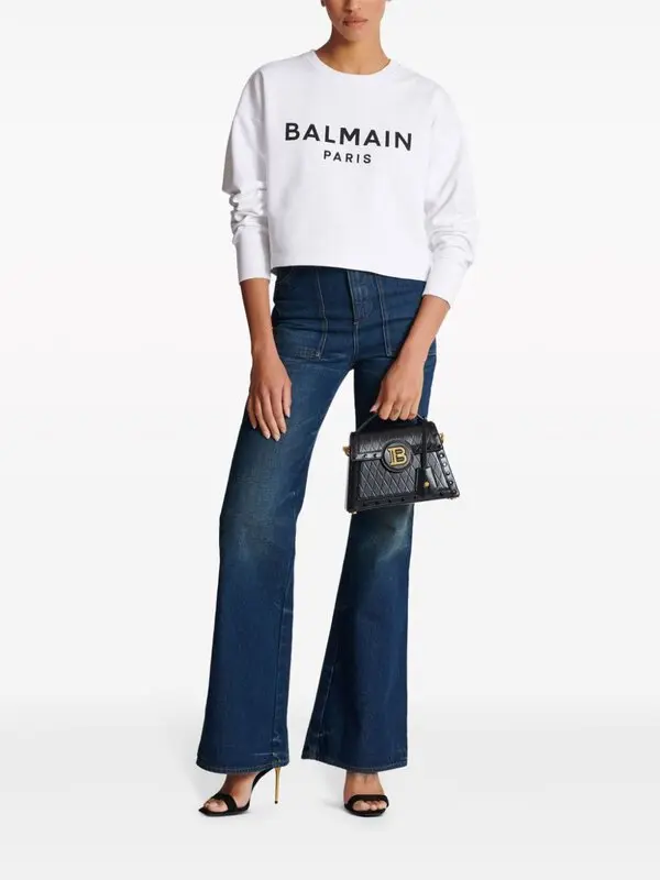 Balmain Logo-print Cropped Sweatshirt