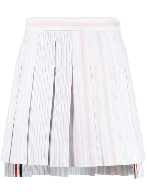 Thom Browne Striped Pleated Miniskirt