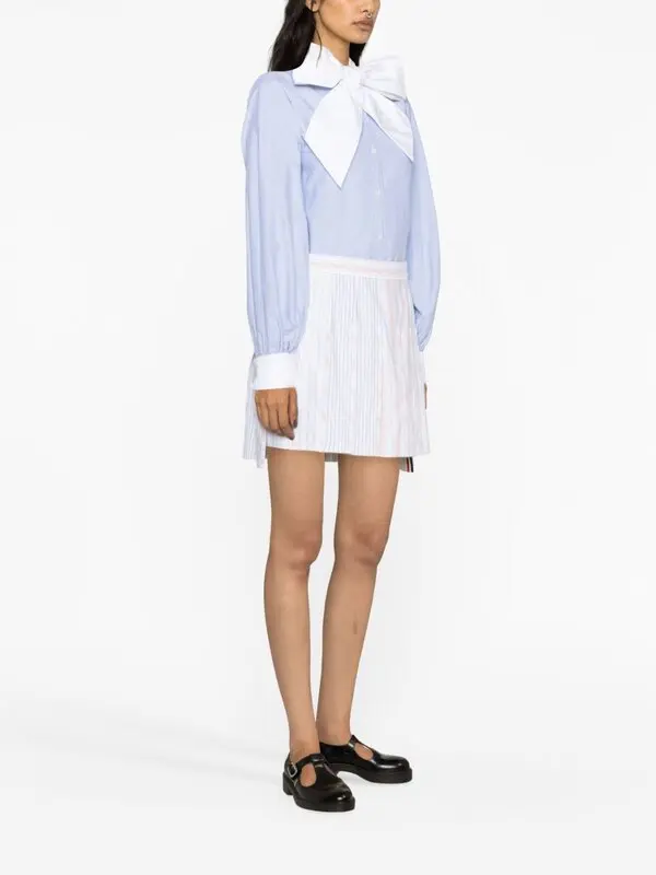 Thom Browne Striped Pleated Miniskirt