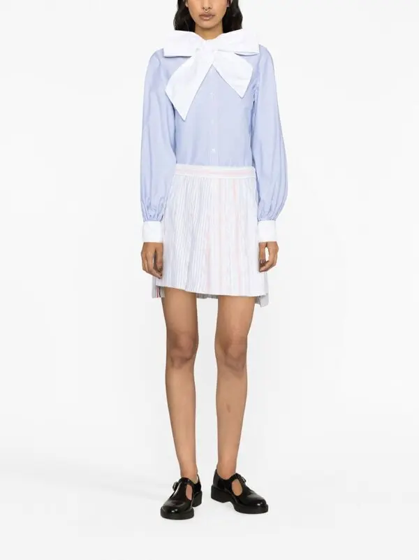 Thom Browne Striped Pleated Miniskirt
