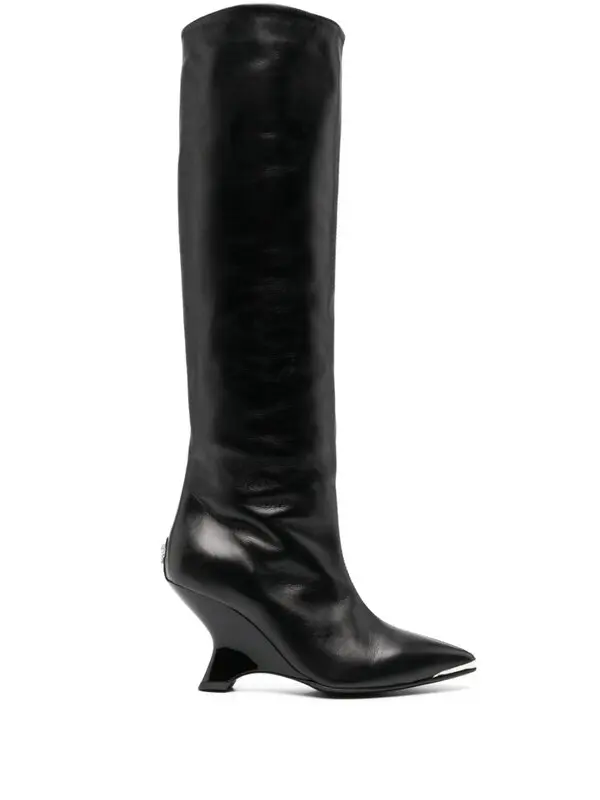 Philipp Plein 90mm Sculpted-heel Leather Boots