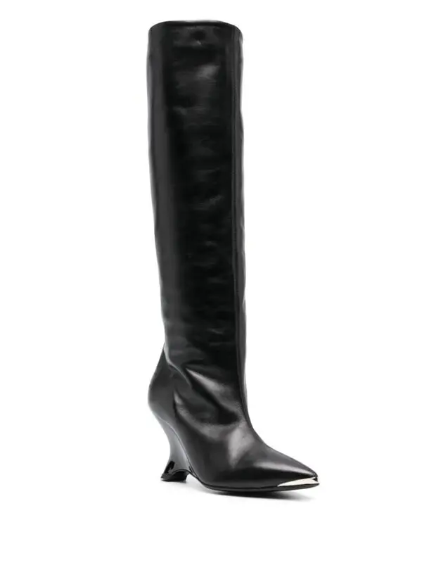 Philipp Plein 90mm Sculpted-heel Leather Boots
